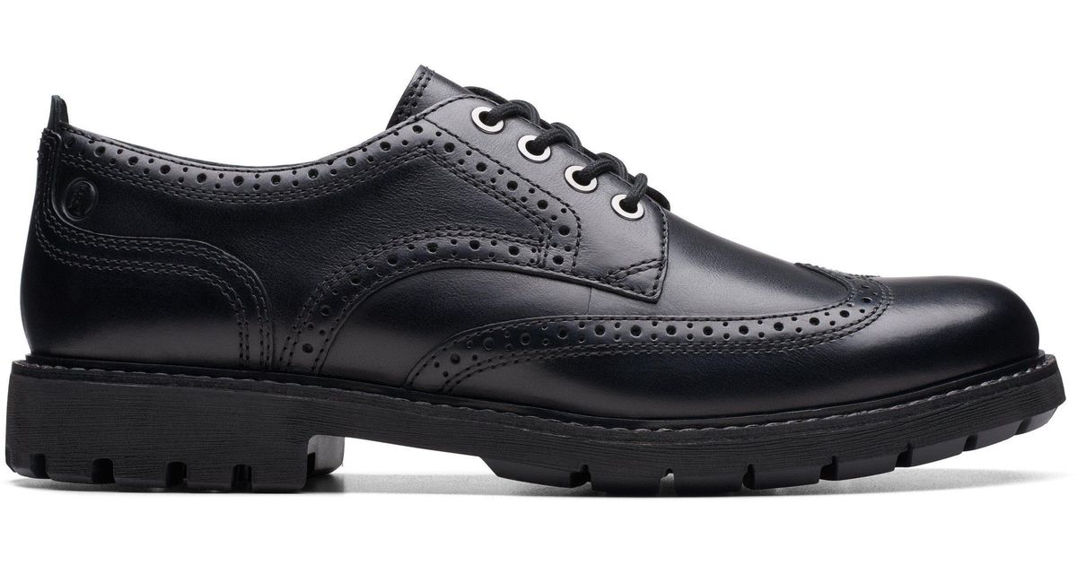 BoohooMAN Batcombe Far Brogue Black Leather Brogues for Men | Lyst UK