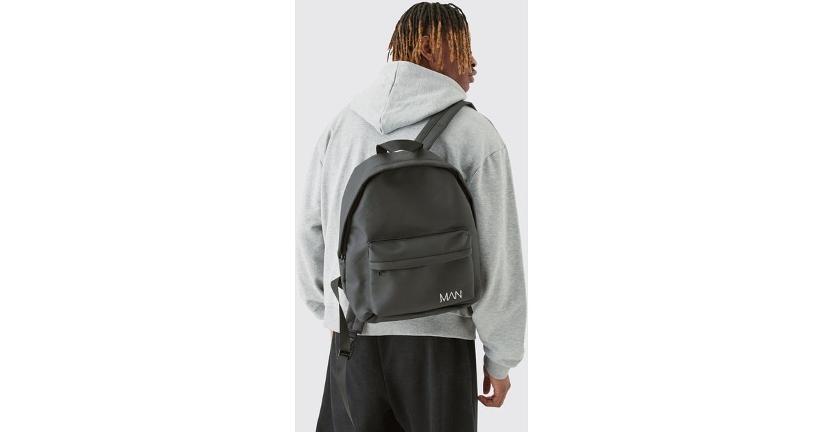 BoohooMAN Man Dash Basic Rucksack In Black in Grey for Men | Lyst UK