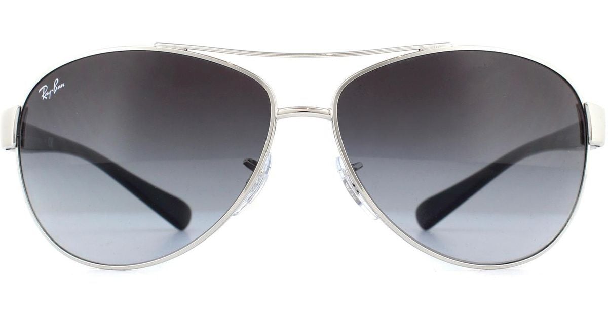 BoohooMAN Ray-ban Aviator Silver Grey Gradient 3386 Sunglasses in Black ...