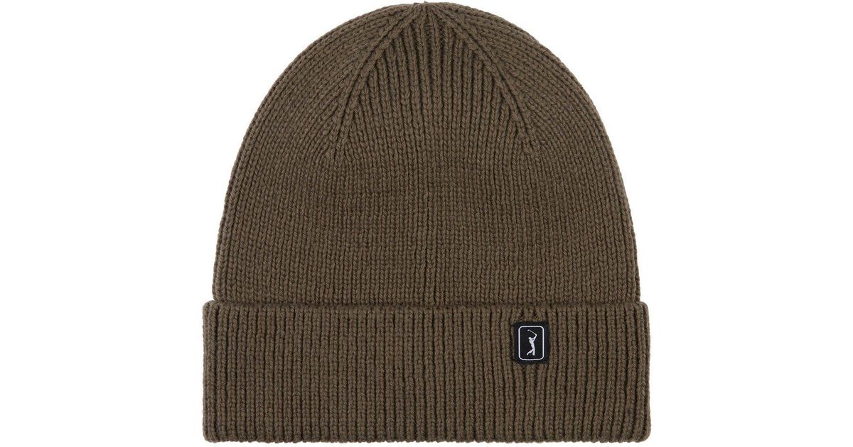 BoohooMAN Pga Tour Golf Recycled Polyester Beanie in Green for Men ...
