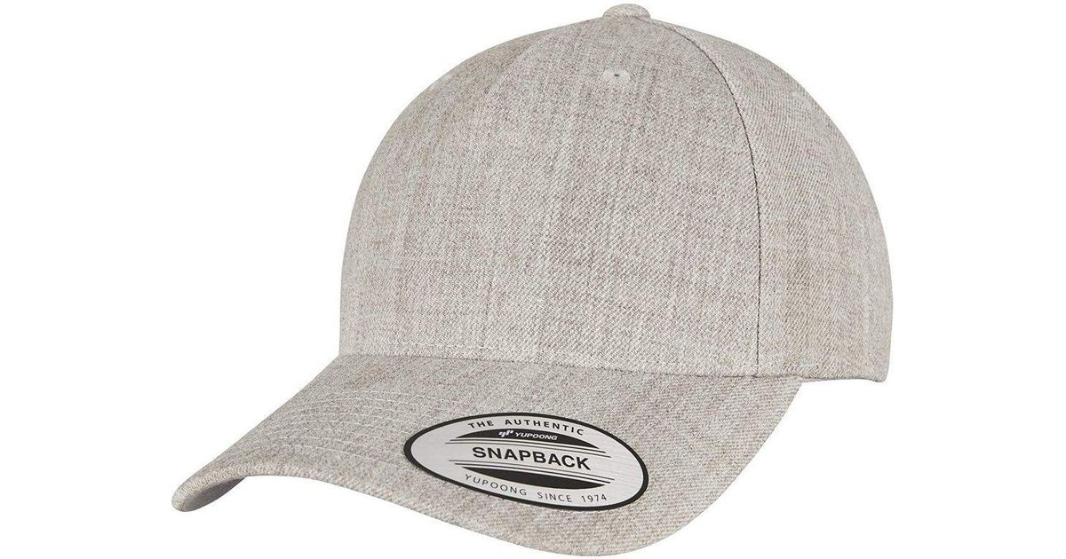 BoohooMAN Yupoong Flexfit 5 Panel Snapback Cap in Grey for Men | Lyst UK