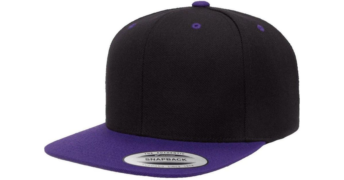 BoohooMAN Yupoong The Classic Premium Snapback 2-tone Cap in Blue for ...