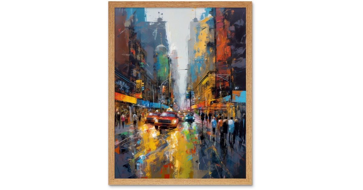 BoohooMAN Artery8 New York City Street Taxi Traffic Modern Cityscape ...