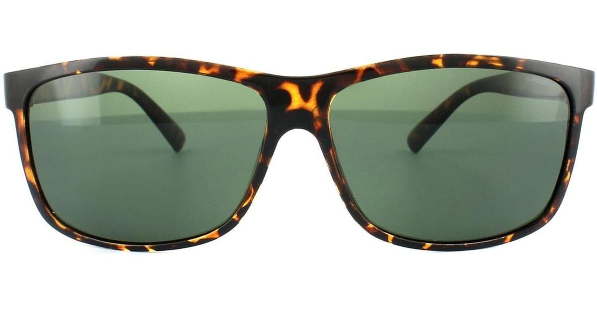 BoohooMAN Polaroid Rectangle Havana Green Polarized Sunglasses for Men ...