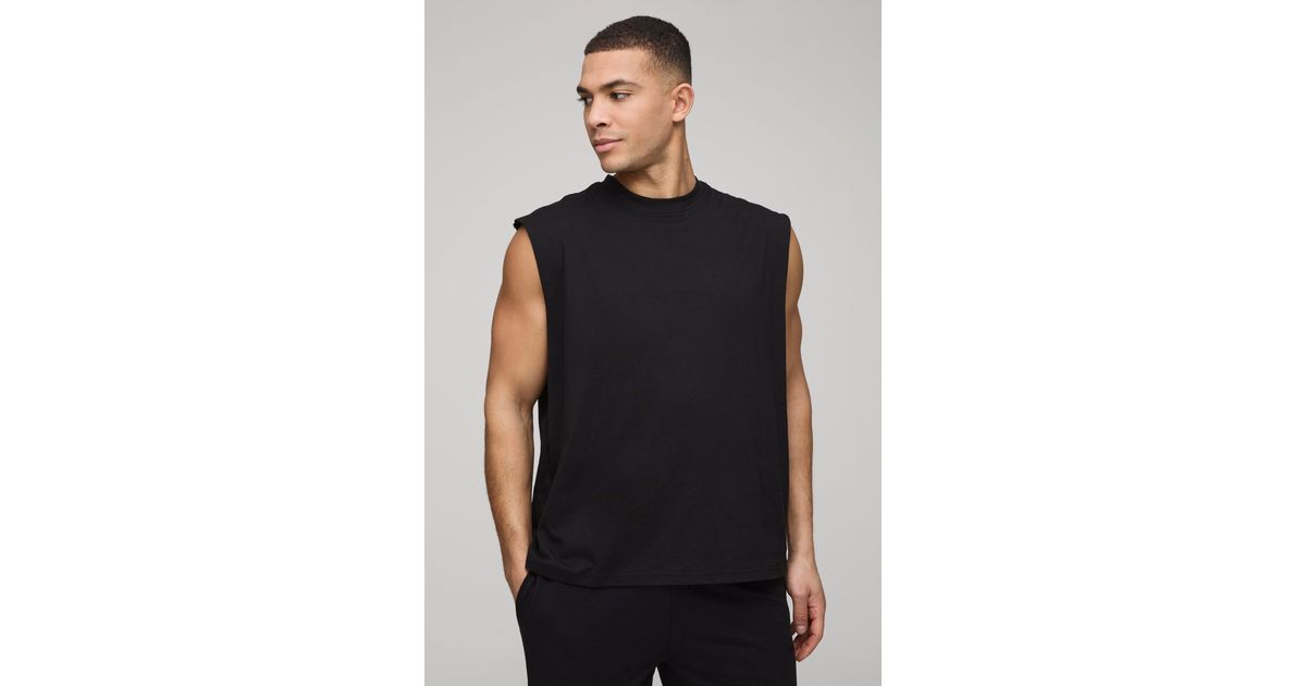 BoohooMAN Man. Basic Oversized Boxy Tank in Black for Men | Lyst