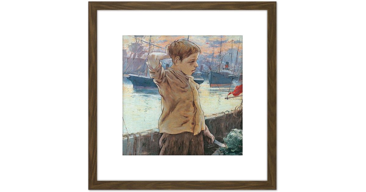 BoohooMAN Artery8 Adolfo Guiard Ships Boy Sea Sailing Painting 8x8 Inch ...