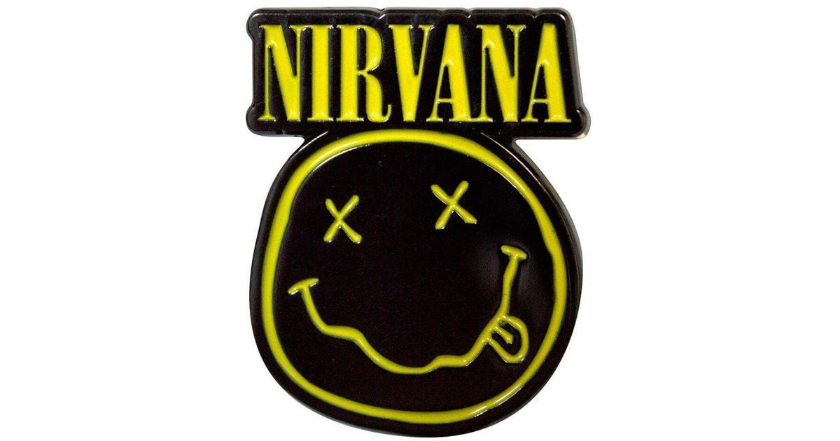 BoohooMAN Nirvana Grunge Face Cut-out Pin Badge in Black for Men | Lyst UK