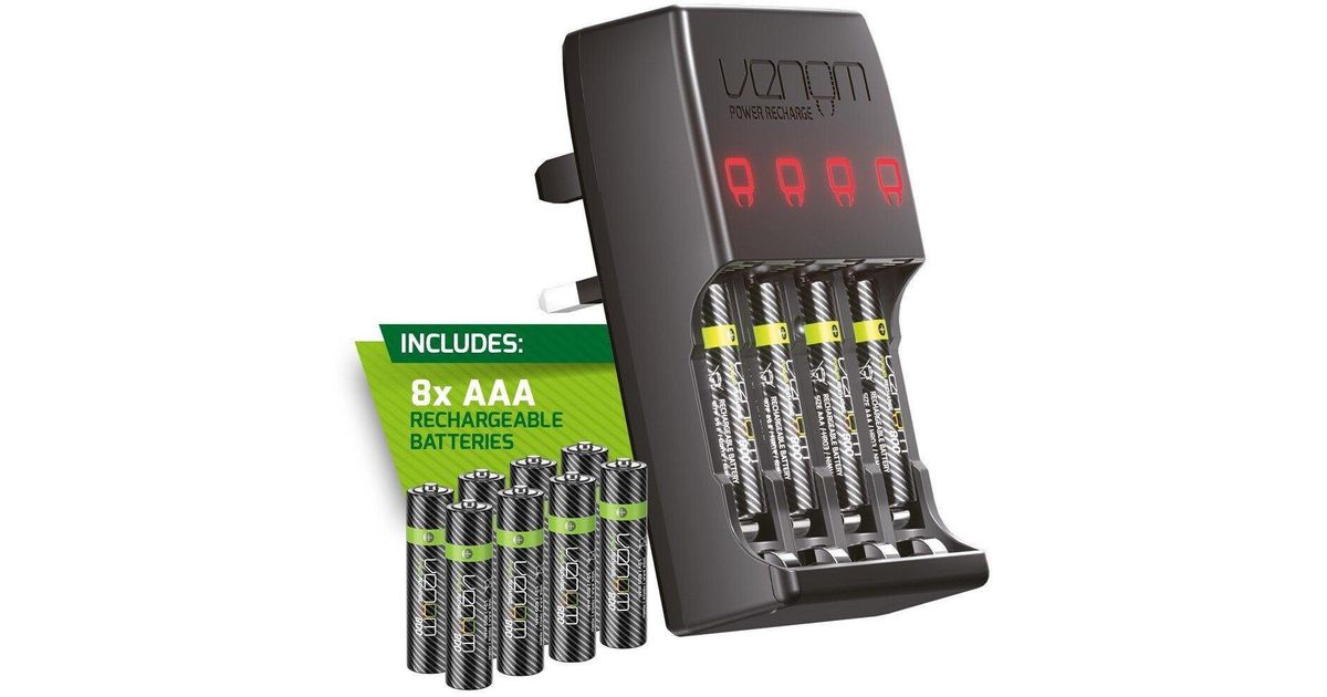 BoohooMAN Pro Charge Plug In Wall Charger Plus 8 X Aaa Rechargeable ...