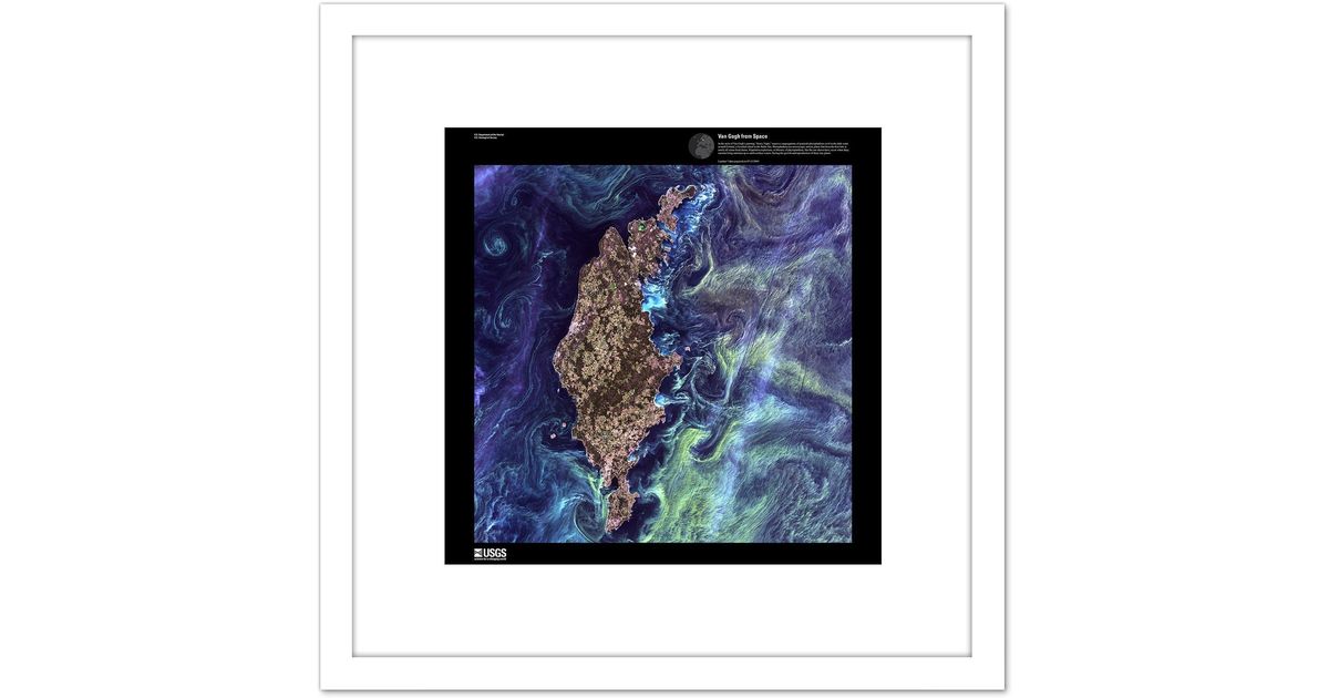 BoohooMAN Artery8 Earth Art Usgs Van Gogh From Space 8x8 Inch Square ...