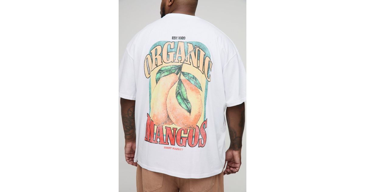BoohooMAN Plus Vintage Mango Graphic Oversized T-shirt in White for Men ...
