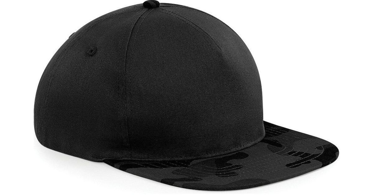 BoohooMAN Beechfield Camouflage Retro Snapback Cap Pack Of 2 in Black ...