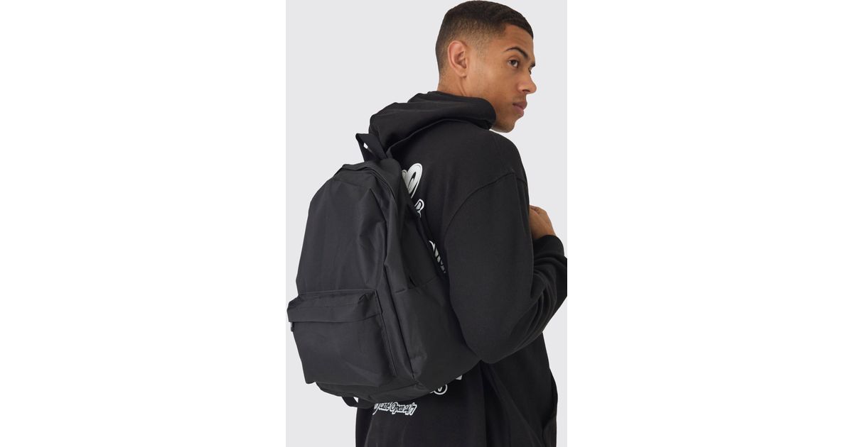 BoohooMAN Classic Rucksack in Black for Men | Lyst
