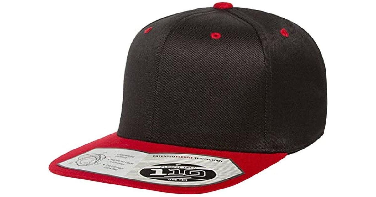 BoohooMAN Yupoong Flexfit 110 Plain Fitted Snapback Cap in Black for ...
