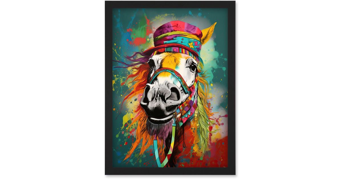 BoohooMAN Artery8 Hippie Horse With Multicoloured Hat And Bridles ...