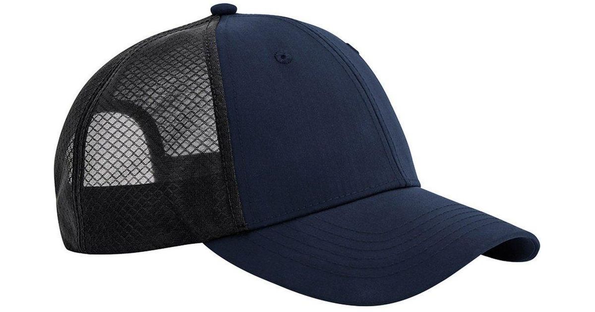 BoohooMAN Beechfield Technical Mesh Trucker Cap in Blue for Men | Lyst UK