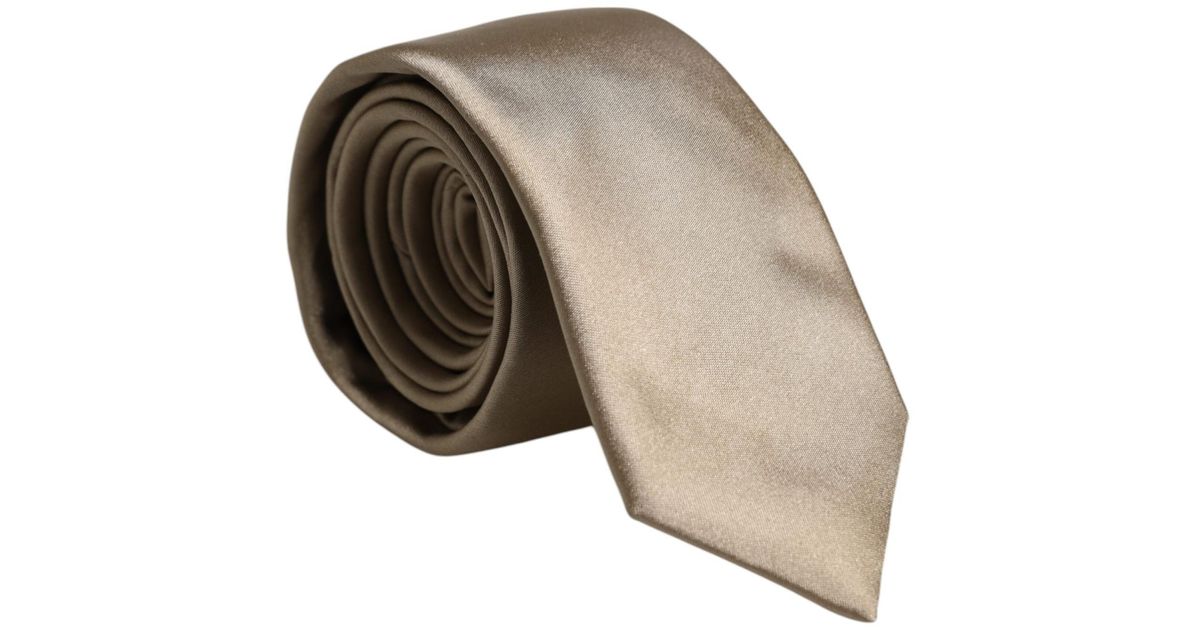 BoohooMAN Dolce & Gabbana Solid Silk Neck Tie - Beige Ties in Natural ...