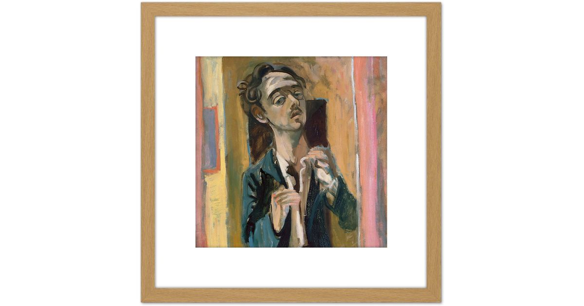 BoohooMAN Artery8 Endre Rozsda Autoportrait 1939 8x8 Inch Square Wooden ...