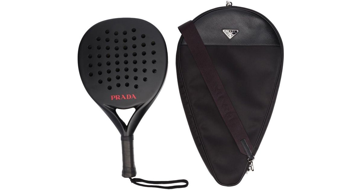 Prada Re-nylon Padel Racket in Black | Lyst