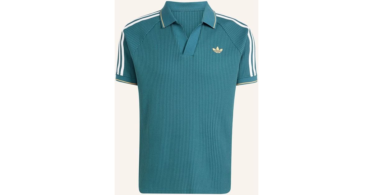 adidas Originals Poloshirt WAFFLE KNIT in Blau für Herren | Lyst DE