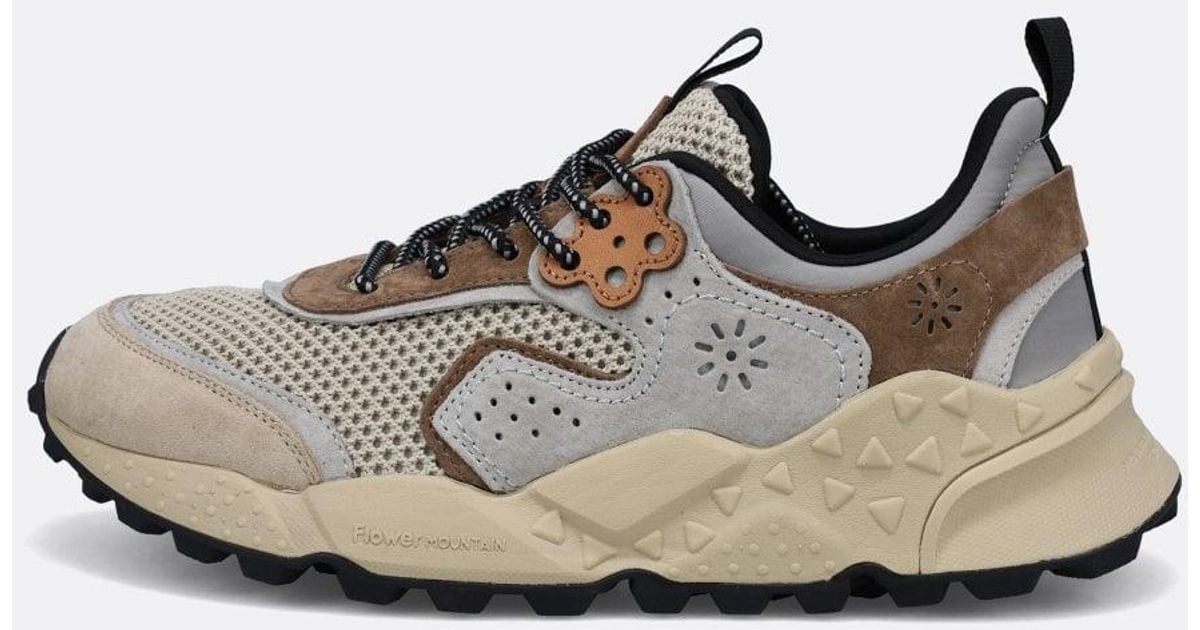 Flower Mountain Beige & Grey Kotetsu Sneakers in Brown for Men | Lyst