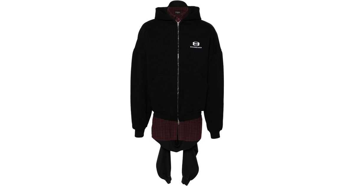 Balenciaga Unity Sports Layered Zip-up Hoodie - Unisex - Elastane ...