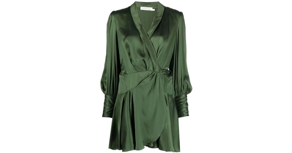 Zimmermann Silk Wrapped Ruffle-trim Dress in Green - Save 5% | Lyst Zimmermann Silk Wrapped Ruffle-trim Dress in Green - Save 5% | Lyst