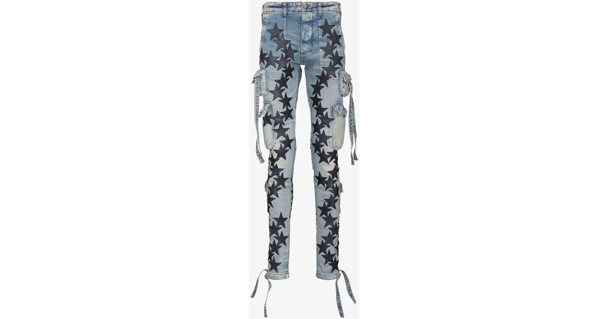 Amiri Chemist Star Cargo Jeans - Men's - Elastodiene/cotton/leather ...