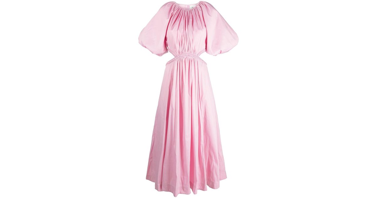 Aje. Capucine Cut-out Midi Dress in Pink | Lyst UK
