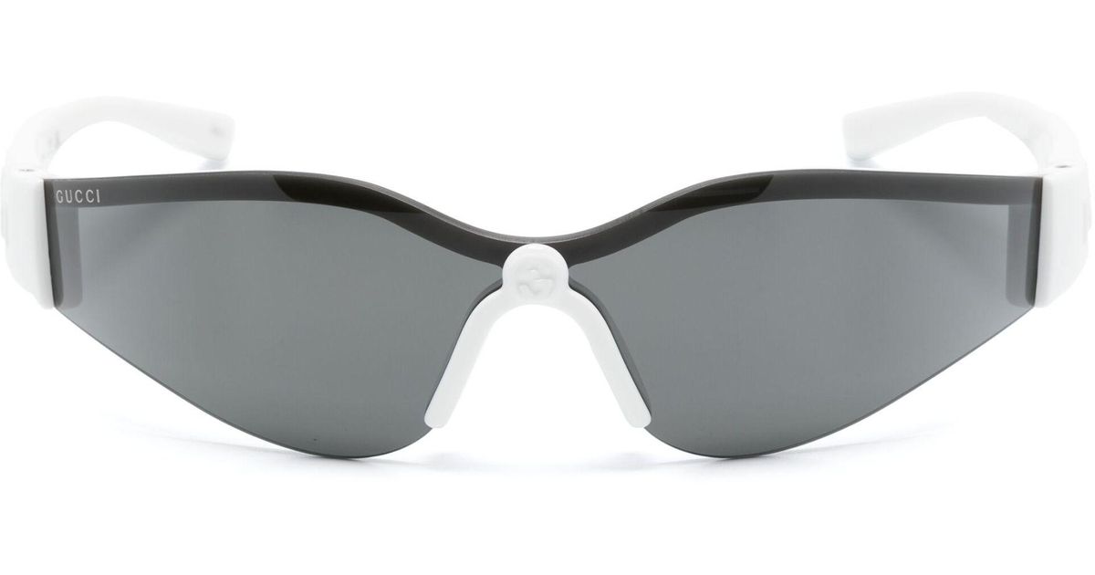 Gucci Rimless Wraparound-frame Sunglasses in Gray | Lyst