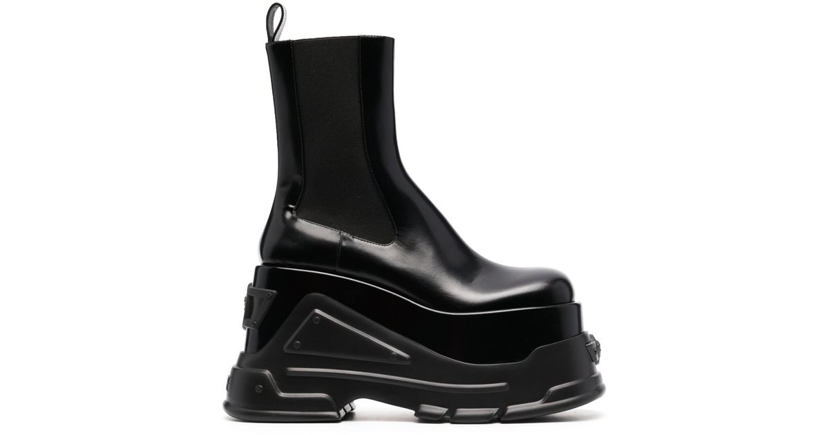 Versace Medusa Anthem Platform Boots in Black | Lyst