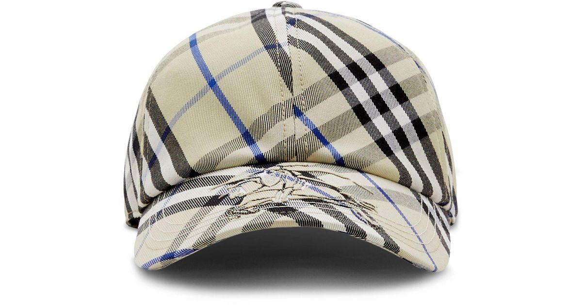 Burberry Neutral Nova Check Baseball Cap - Unisex - Cotton/polyester in ...