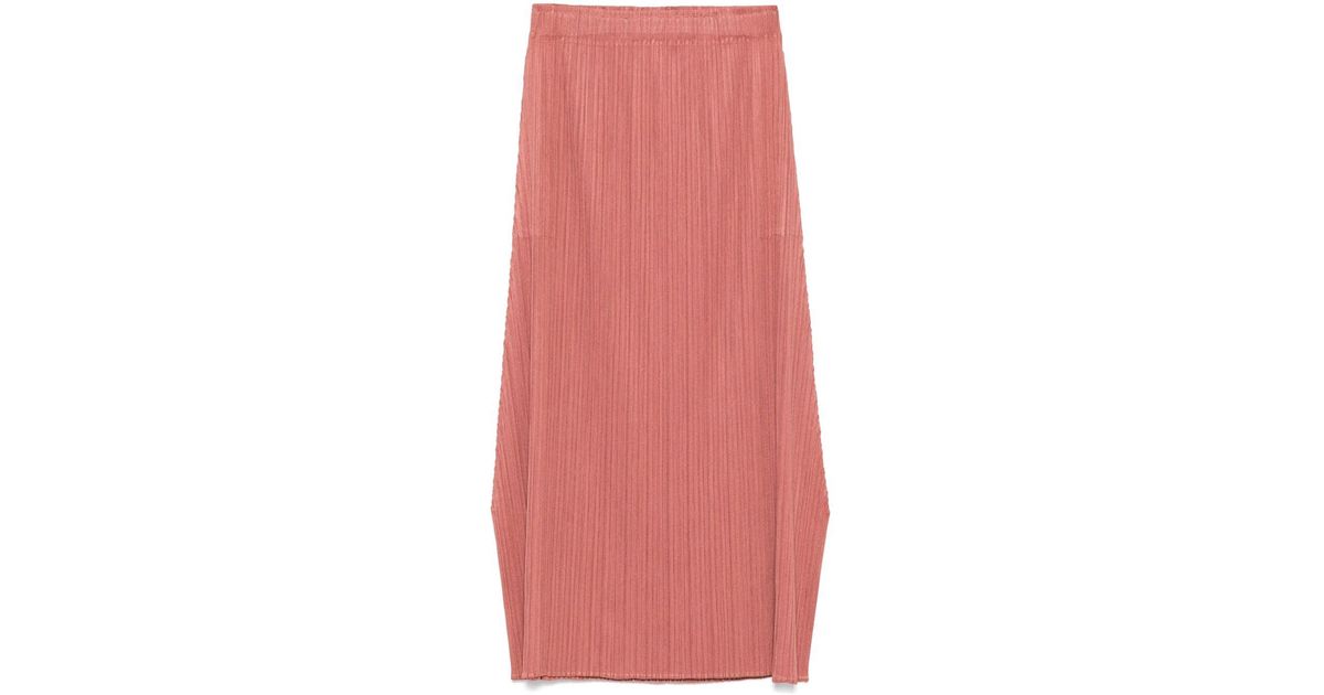 Pleats Please Issey Miyake Monthly Colors: December Midi Skirt in Pink ...