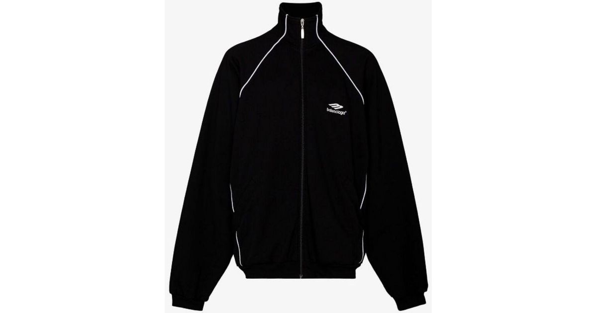 Balenciaga Cotton 3b Sports Icon Tracksuit Jacket in Black for Men | Lyst