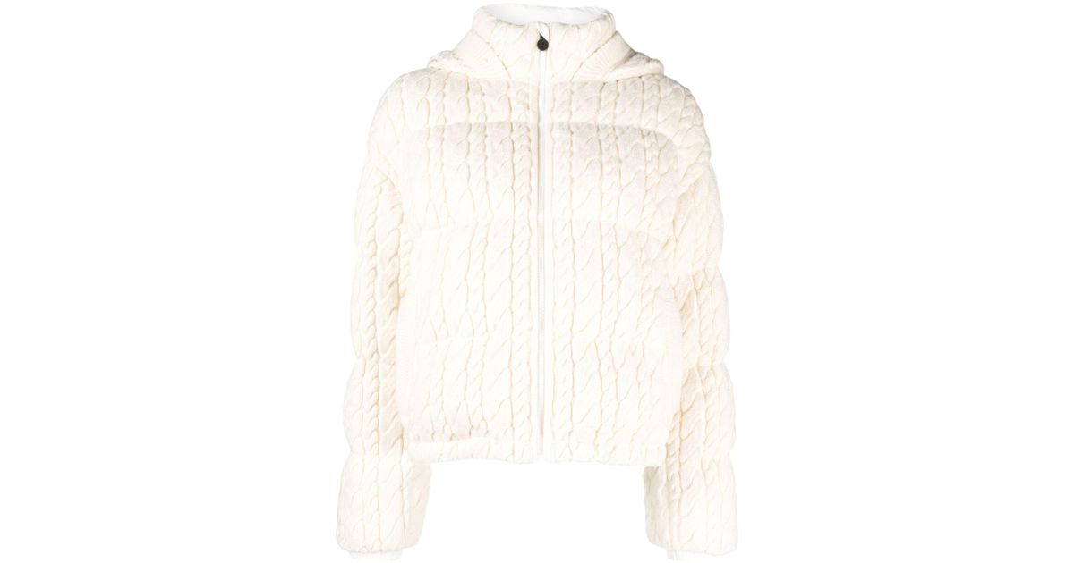 Perfect Moment Kate Cable-knit Quilted Jacket in White | Lyst