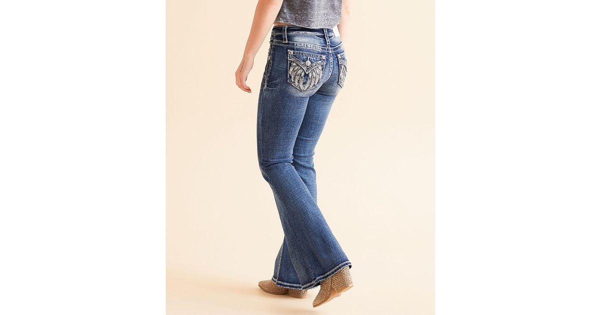 Miss Me Low Rise Flare Stretch Jean in Blue | Lyst