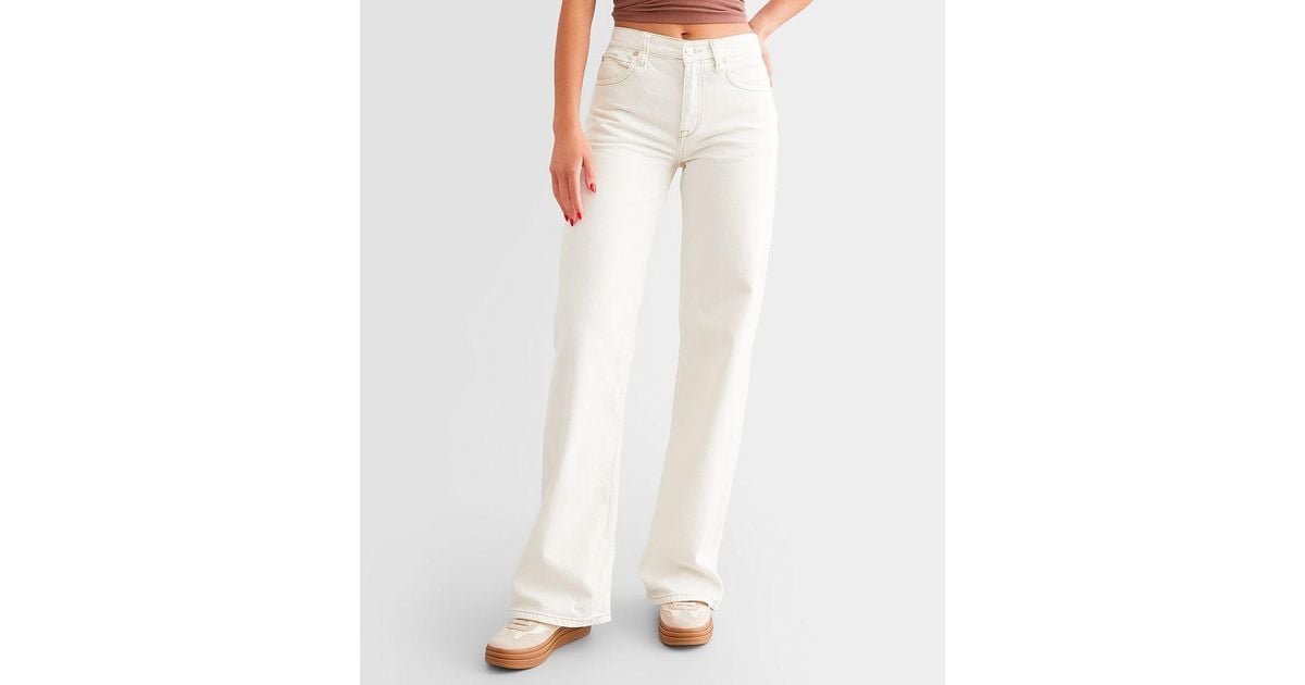 Free People Tinsley Baggy High Rise Jean in White | Lyst