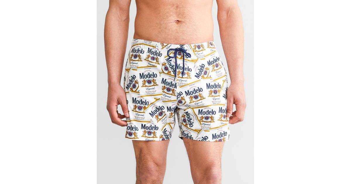 Bioworld Modelo Labels Swim Trunks in Blue for Men | Lyst