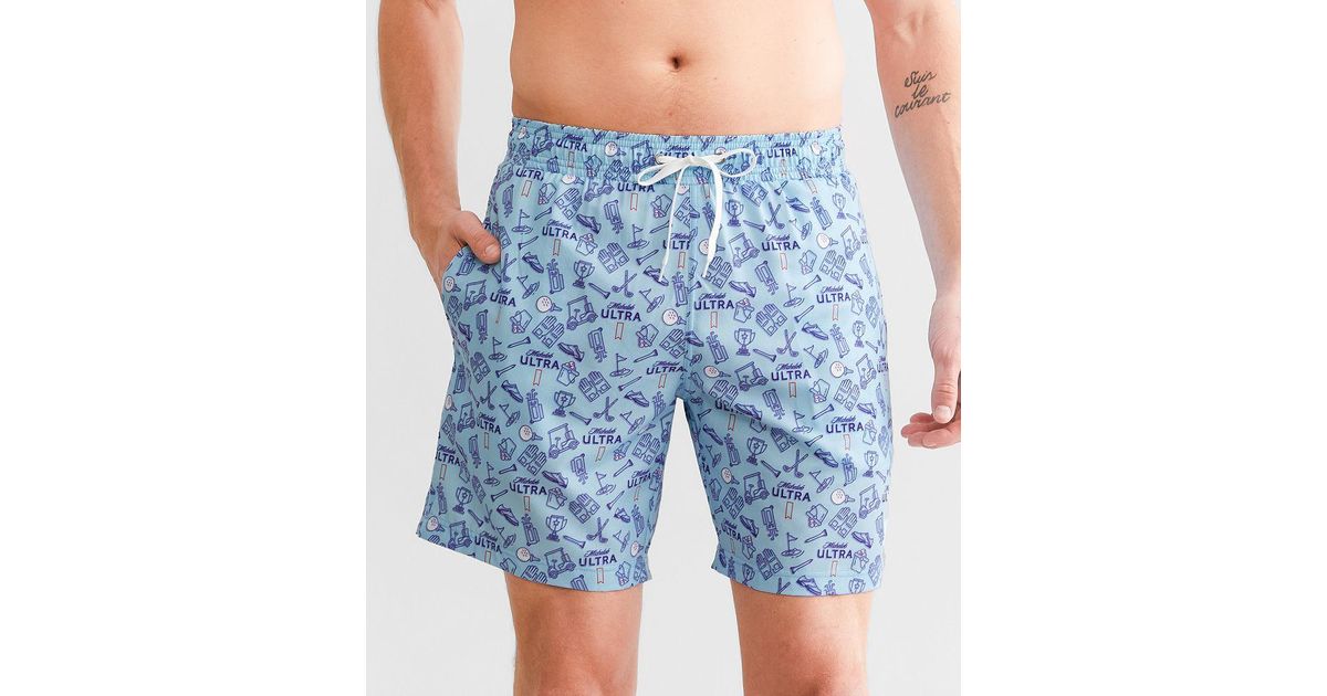 Tropical Bros Michelob Ultra Golf Stretch Swim Trunks in Blue for Men ...