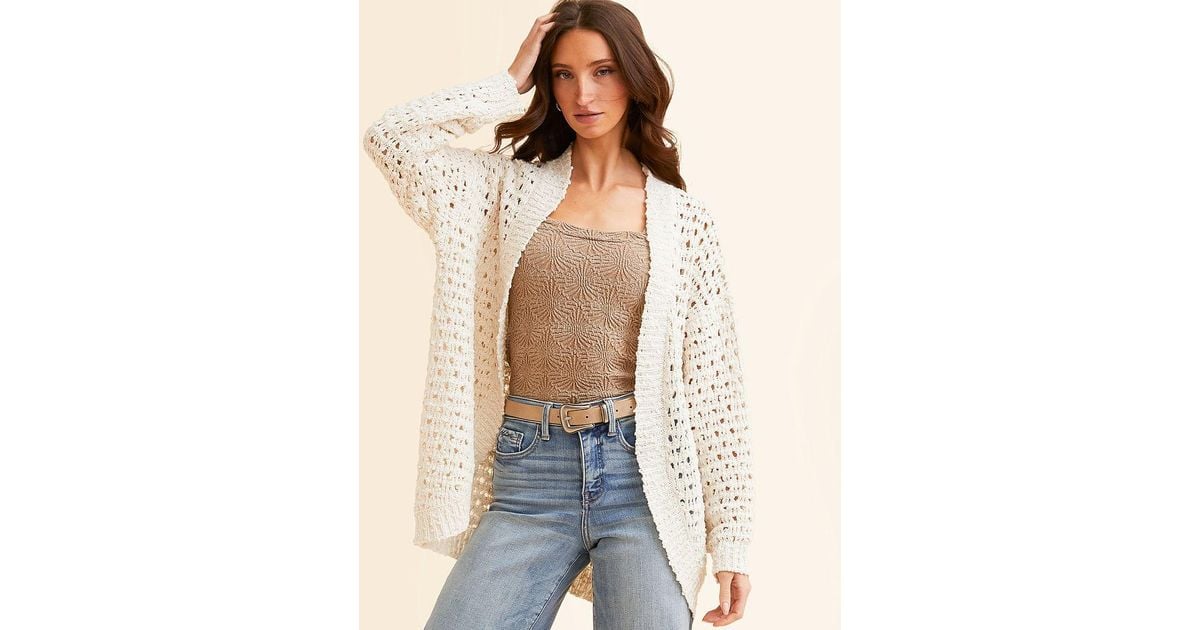 BKE Nubby Popcorn Cardigan Sweater in Blue | Lyst