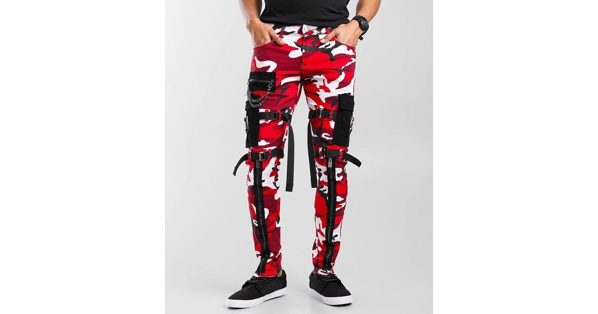 Preme Camo Cargo Skinny Stretch Jean in Red for Men | Lyst