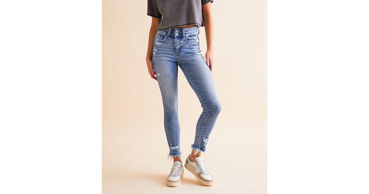 Flying Monkey High Rise Ankle Skinny Stretch Jean in Blue | Lyst