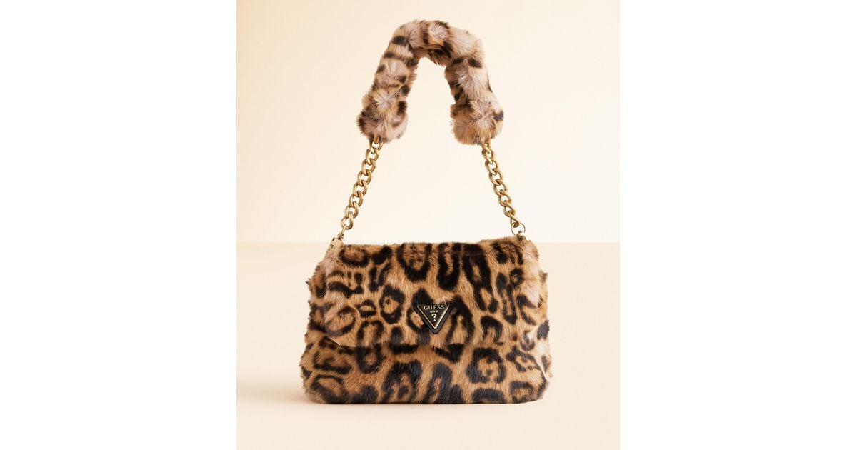 Guess Samia Leopard Purse in Natural | Lyst