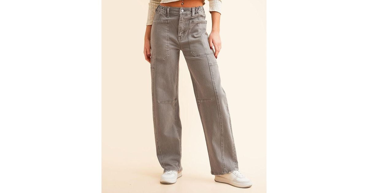 Flying Monkey High Rise Barrel Stretch Jean in Brown | Lyst