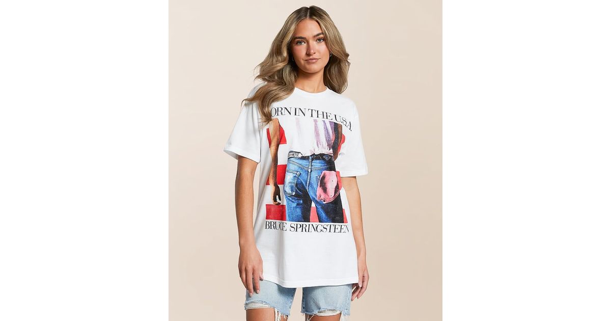 Merch Traffic Bruce Springsteen Usa Band T-Shirt in White | Lyst
