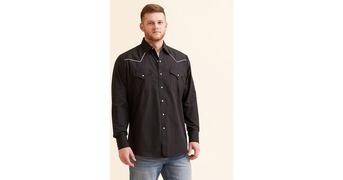 Ely Cattleman Piping Western Shirt in Black for Men | Lyst