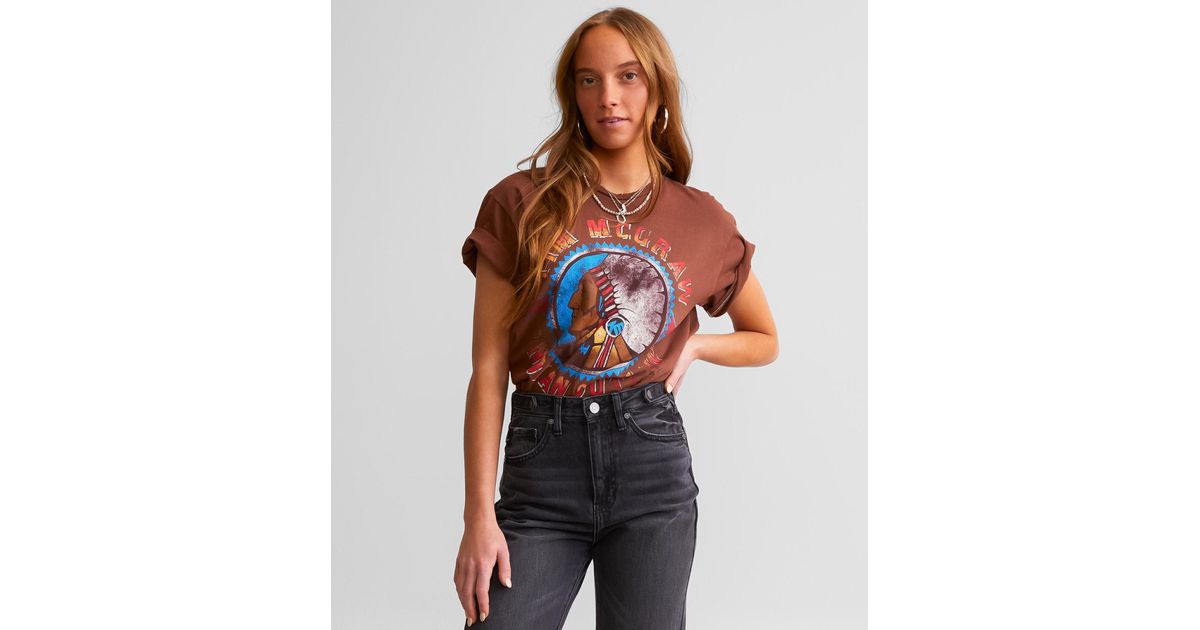 Merch Traffic Tim Mc Graw Indian Outlaw Band T-shirt in Brown | Lyst