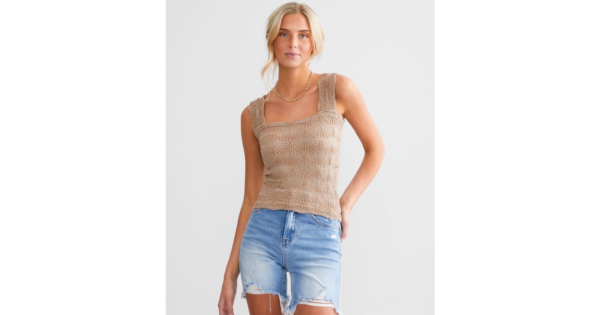 Free People Love Letter Cropped Cami Tank Top in Blue | Lyst