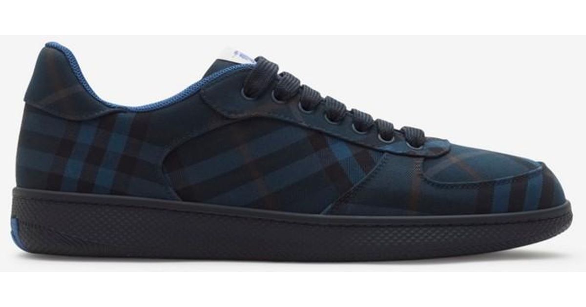 Burberry Check Terrace Sneakers in Blue for Men | Lyst