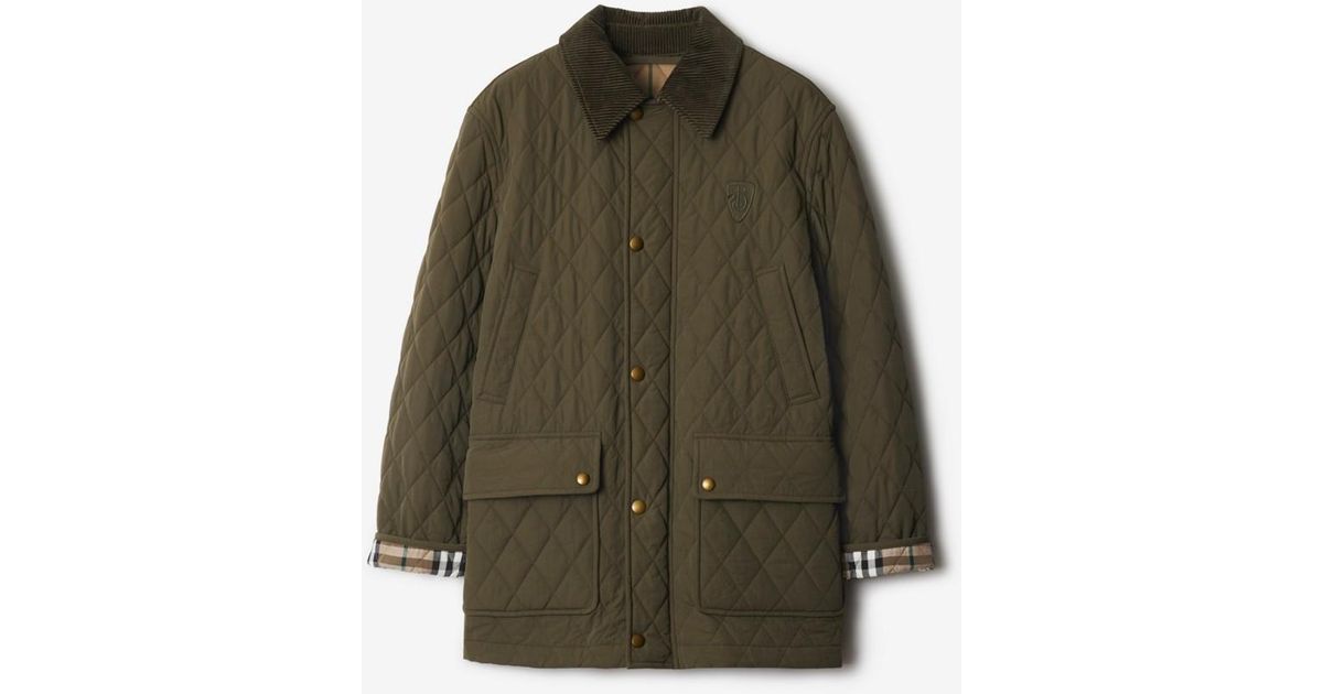 Burberry Quilted Nylon Barn Jacket in Green | Lyst UK