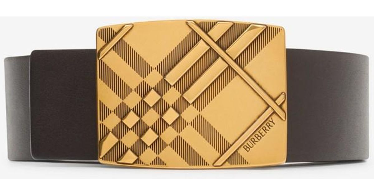 Burberry Reversible Engraved Check Belt in Metallic for Men | Lyst